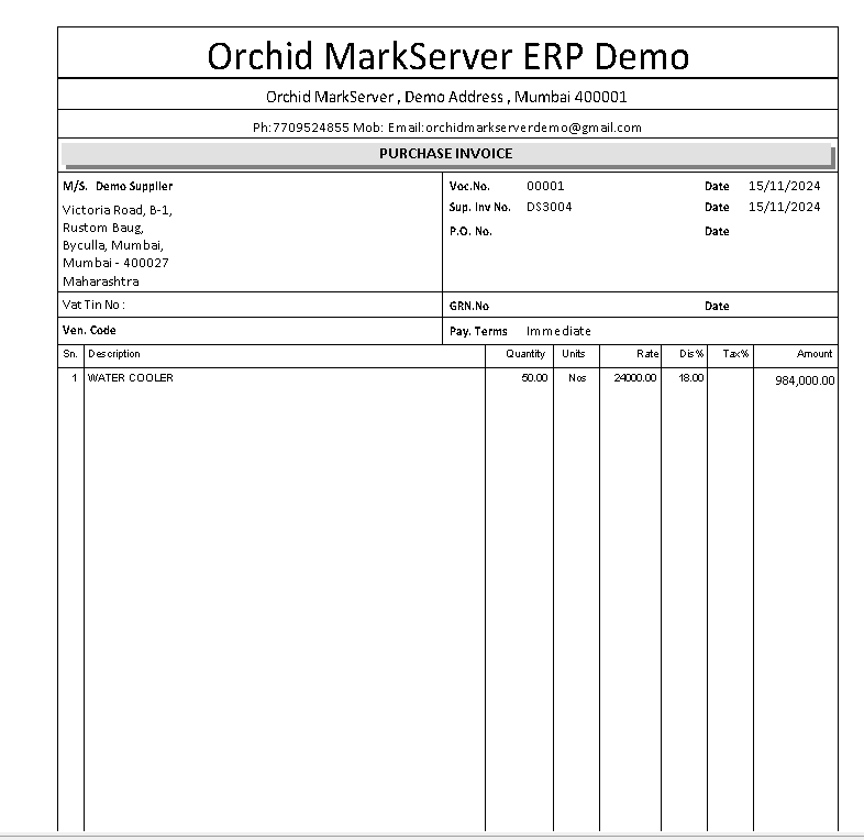 Purchase Invoice Register